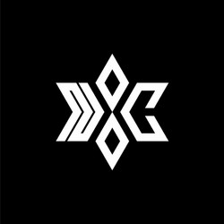 Nc monogram logo with sharped shape design Vector Image