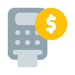 Debit card machine used for prepaid transactions Vector Image