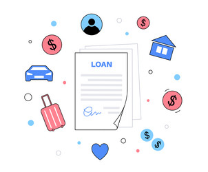 Loan paper document Royalty Free Vector Image - VectorStock
