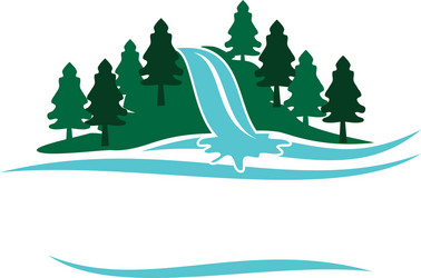 Mountain waterfall logo design template Royalty Free Vector