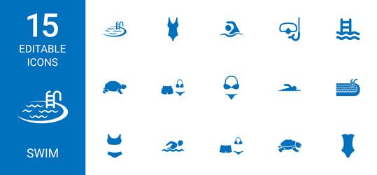 13 swim icons Royalty Free Vector Image - VectorStock