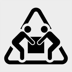 Two person lift required symbol sign isolate Vector Image