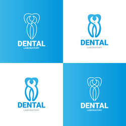 Dental laboratory logo isolated on white Vector Image