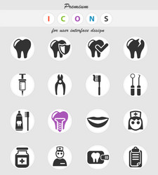 Dental office icon set Royalty Free Vector Image