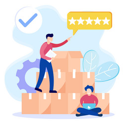 Graphic cartoon character of quality control Vector Image