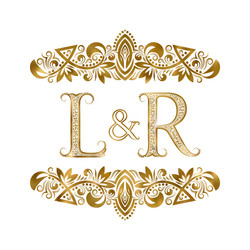 R and l vintage initials logo symbol letters Vector Image