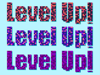 Level up pixel art achievement in the game Vector Image