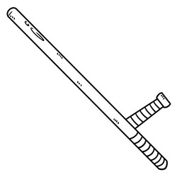 Police baton isolated coloring page for kids Vector Image