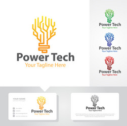 Power tech logo designs Royalty Free Vector Image
