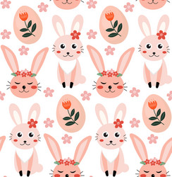 Cute easter seamless pattern spring repeating Vector Image