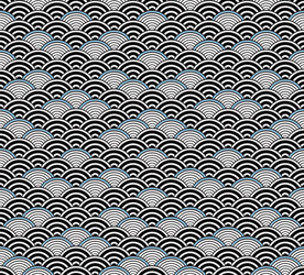 Black white traditional wave japanese chinese Vector Image