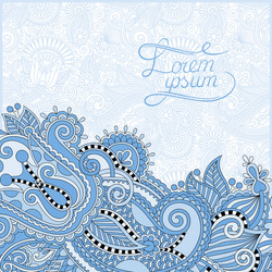 Blue paisley frame Royalty Free Vector Image - VectorStock