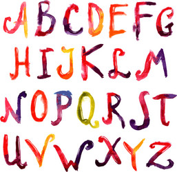 Hand drawn watercolor alphabet made Royalty Free Vector