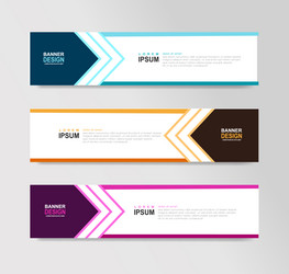 Templates of horizontal web banner for background Vector Image