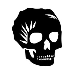 Block print skull isolated Royalty Free Vector Image