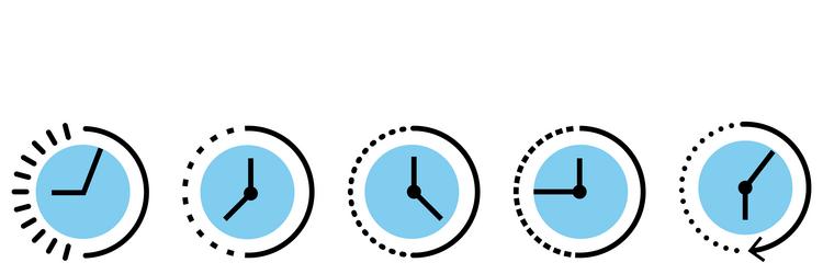 Clock icons passage of time signs Royalty Free Vector Image