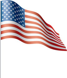 Usa flag flying waving on pole Royalty Free Vector Image