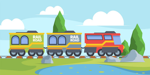 Animated train Royalty Free Vector Image - VectorStock