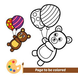 Coloring book bear playing basketball Royalty Free Vector