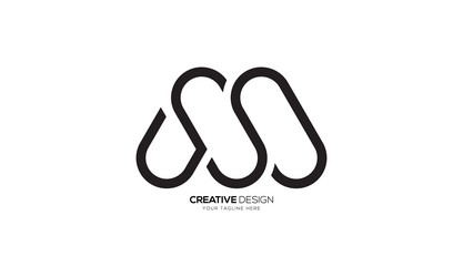Creative line art sm letter unique shape elegant Vector Image