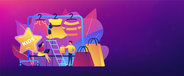 Kids fashion concept banner header Royalty Free Vector Image