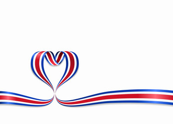 Costa rican flag heart-shaped ribbon Royalty Free Vector