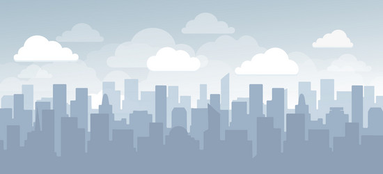 Blue sky cityscape Royalty Free Vector Image - VectorStock