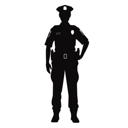 Police officer black icon on white background Vector Image