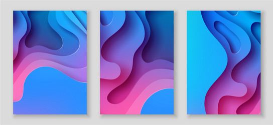 Vertical a4 flyers with 3d abstract background Vector Image