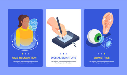 Biometric id horizontal banners Royalty Free Vector Image