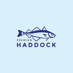 Haddock fish abstract logo design Royalty Free Vector Image