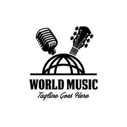 Music world logo Royalty Free Vector Image - VectorStock
