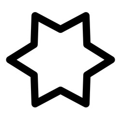 Six point star flat icon isolated on white Vector Image