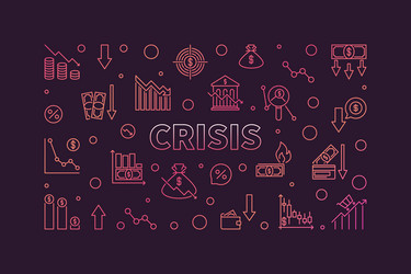 Financial crisis horizontal banner economy Vector Image
