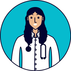 Doctor professional in frame circular Royalty Free Vector