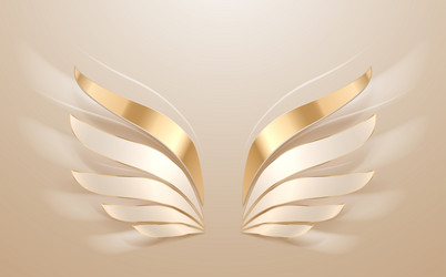 Wing abstract fly gold logo Royalty Free Vector Image