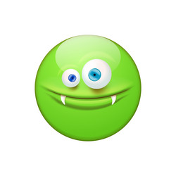 Funny angry green monster face with open Vector Image