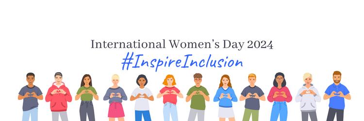 Inspire inclusion pose international womens day Vector Image