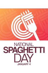 National spaghetti day january 4 Royalty Free Vector Image