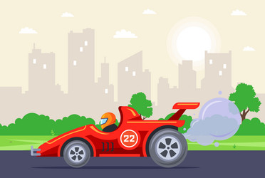 Red racing car with open top race winner Vector Image