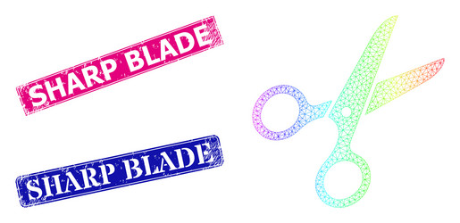 Sharp blade round and rectangle seals Royalty Free Vector