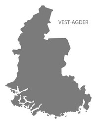 Aust-agder norway map grey Royalty Free Vector Image