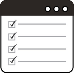 Web page check mark report list flat design Vector Image