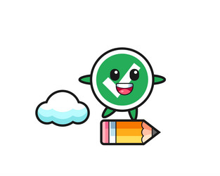 Check mark mascot as a graphic designer Royalty Free Vector