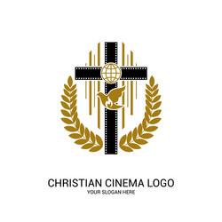 Christian cinema logo symbols of movies Royalty Free Vector
