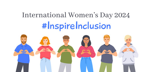 Inspire inclusion 2024 banner diverse physical Vector Image