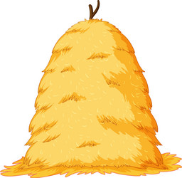 A haystack and wooden ladder isolated on white Vector Image