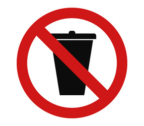 No trash bin Royalty Free Vector Image - VectorStock