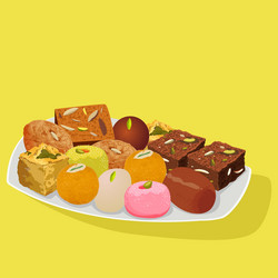 Image of indian sweets Royalty Free Vector Image