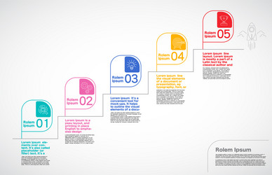 Dmaic lss lean six sigma infographic 5 point Vector Image